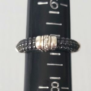 LAGOS | Jewelry | Lagos Sterling Silver Black Ceramic Diamond Stacking ...